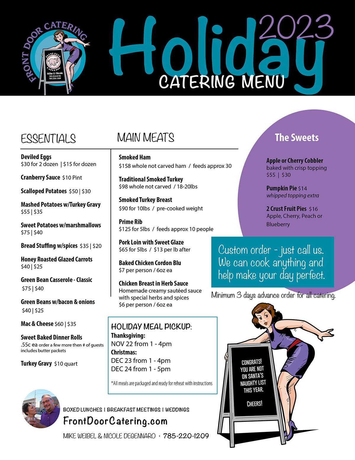 FRONT DOOR CATERING – Great Food Made From Love, Seasoned With Humor.